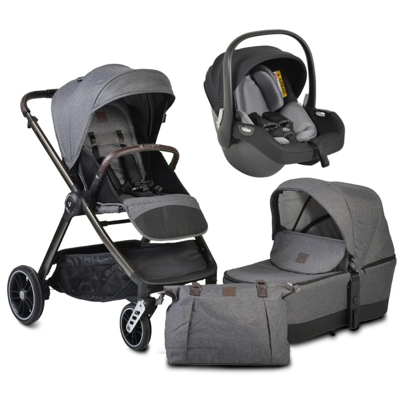 Cangaroo kolica za bebe 3u1 Macan Grey i-Size