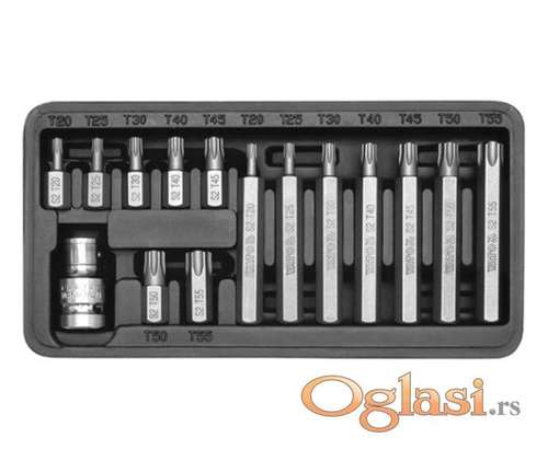 Profesionalni set nastavaka sa torx T20-T55, 15 komada