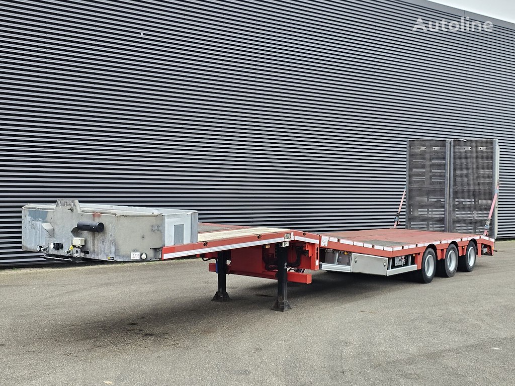 MAX Trailer Maxtrailer 3 x steering axle / hydraulic ramp / hydraulic bed poluprikolica sa niskom platformom