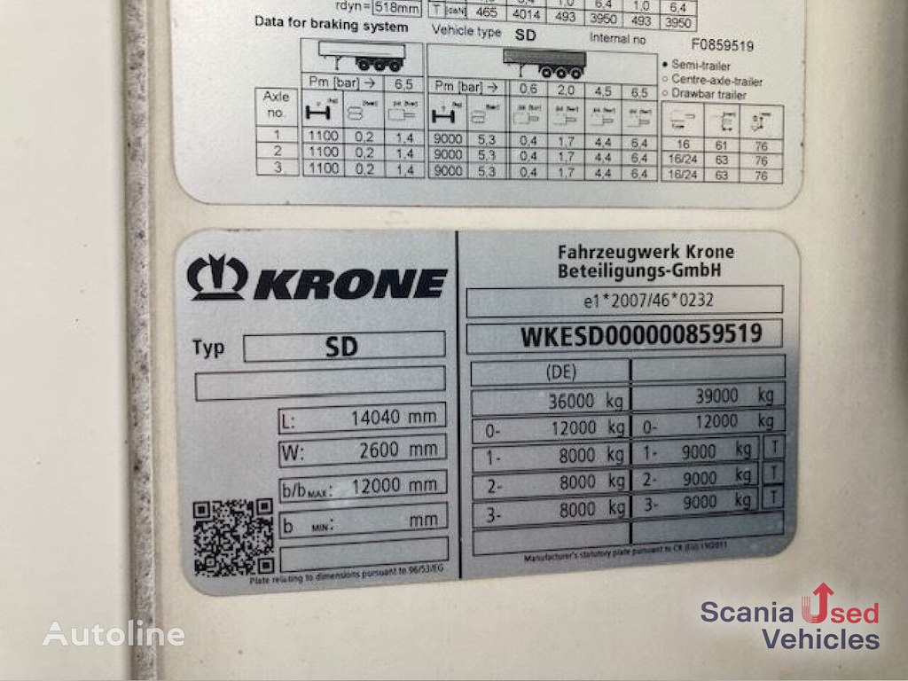 Krone KÃŒhlauflieger SD Vector 1950 MT poluprikolica hladnjača