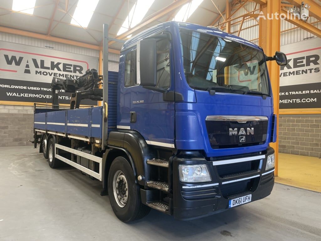 MAN TGS 26.360, 6X2 26 TONNE DRAWBAR SPEC BRICK GRAB – 2011 – DK61 U kamion s ravnom platformom