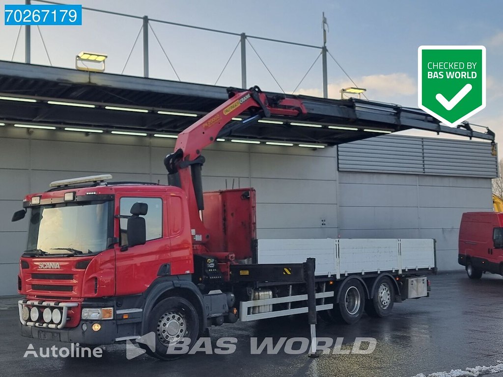 Scania P380 6X2 Palfinger PK20002 Kran Crane Lift-Lenkachse Euro 5 kamion s ravnom platformom