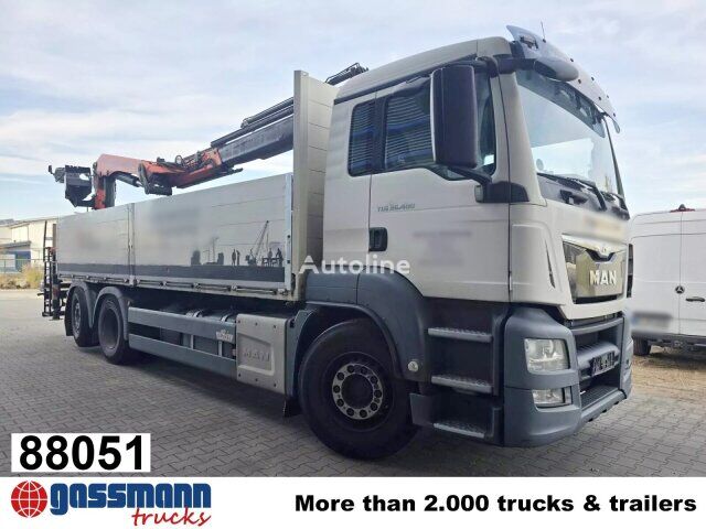 MAN TGS 26.400 6x2-4 LL, Navi, Lenk-/Liftachse kamion s ravnom platformom