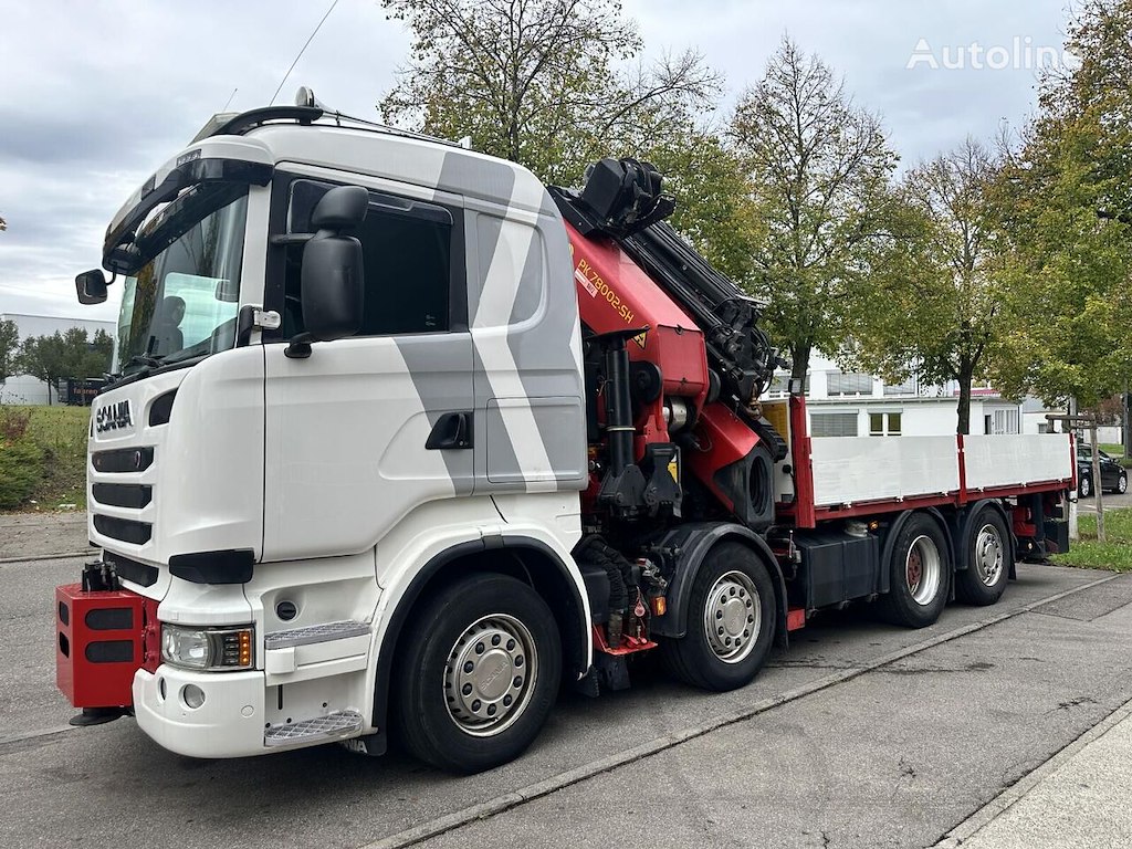 Scania SCANIA R 480 LB 8x2 | Palfinger PK 78.002-SH E | 100 t Schwerlas kamion s ravnom platformom