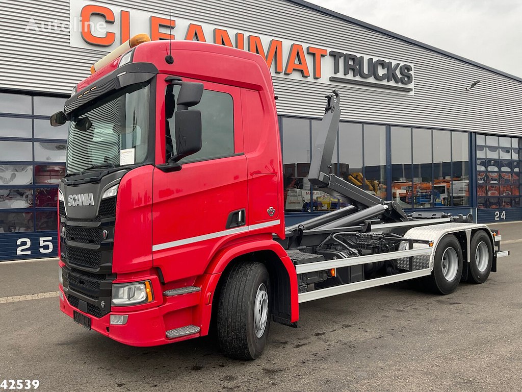 Scania R 650 V8 Euro 6 VDL 21 Ton haakarmsysteem kamion rol kiper