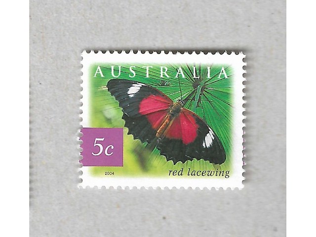 (M) markica 2004 Australija 5c Red Lacewing leptir