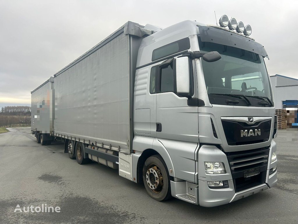 MAN TGX 26.460 XXL TANDEM 2017 COMPLETT RETARDER from Germany SAF kamion sa klizna zavesa cerada + prikolica sa kliznom ceradom