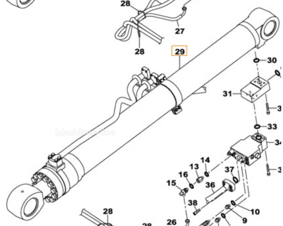 Case 47897362 hidraulični cilindar za Case CX220CSERIES2 CX330 CX350B CX350C CX350CLC CX350C-8 CX360B CX370B CX370C CX370CLC CX380C CX380CLC CX380C-8LC građevinske mašine