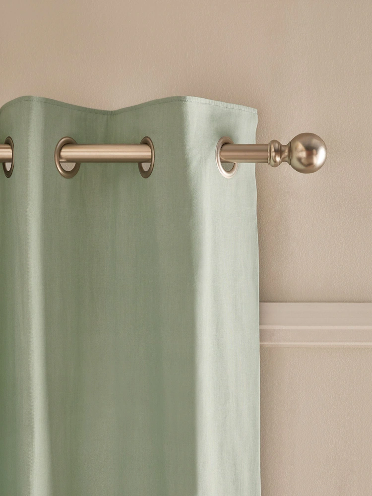 Green Peppermint Cotton Blackout/Thermal Eyelet Curtains