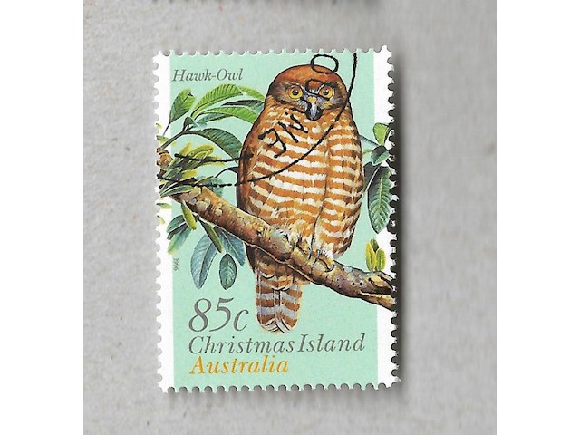 (M) markica 1996 Christmas Island  85c Hawk Owl Sova