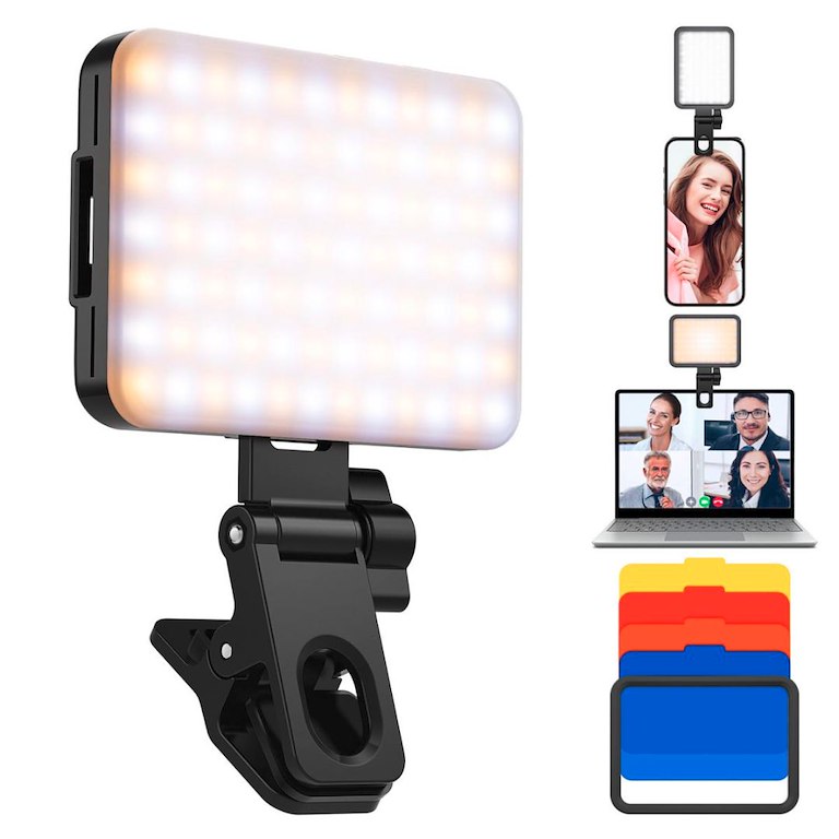 K&F Concept LED Video Light, Clip Fill Light 4 Color Filter, 2000mAh KF34.034