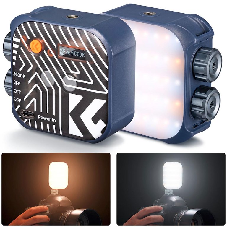 K&F Concept Bi-Color LED Video Light, 2000mAh 2500K-9900K, 15 Light Effects, Vlogging (Plavi) KF34.035V2