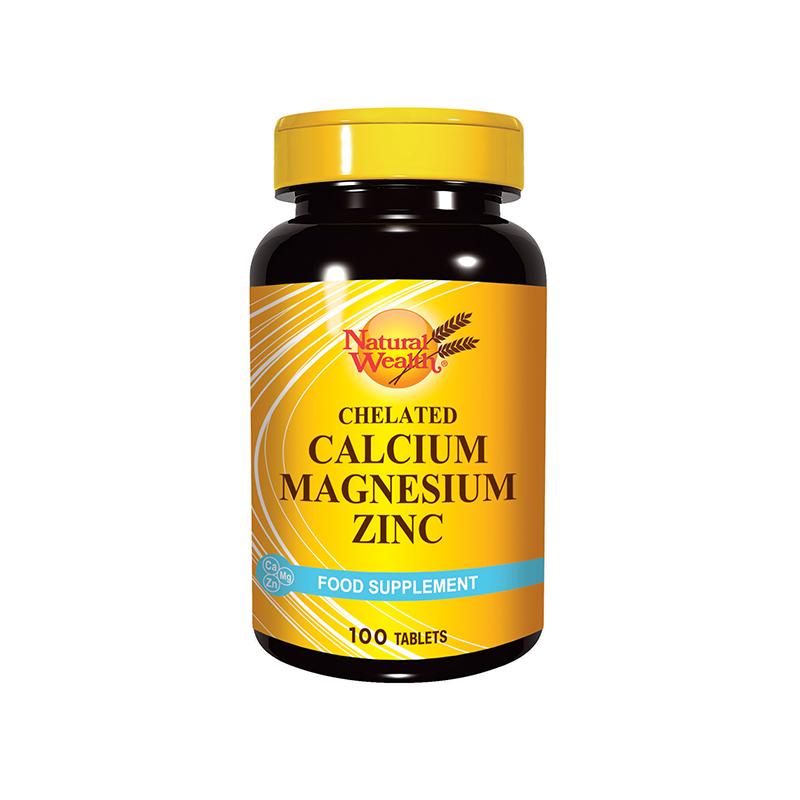 Natural Wealth Helirani Kalcijum-Magnezijum-Cink 100 tableta