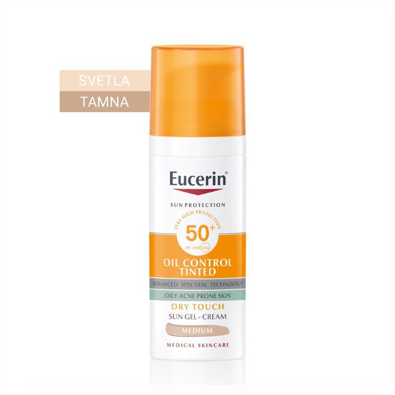 Eucerin Oil Control Tonirani Gel-krem za zaštitu masne kože od sunca SPF 50+ Tamni 50ml