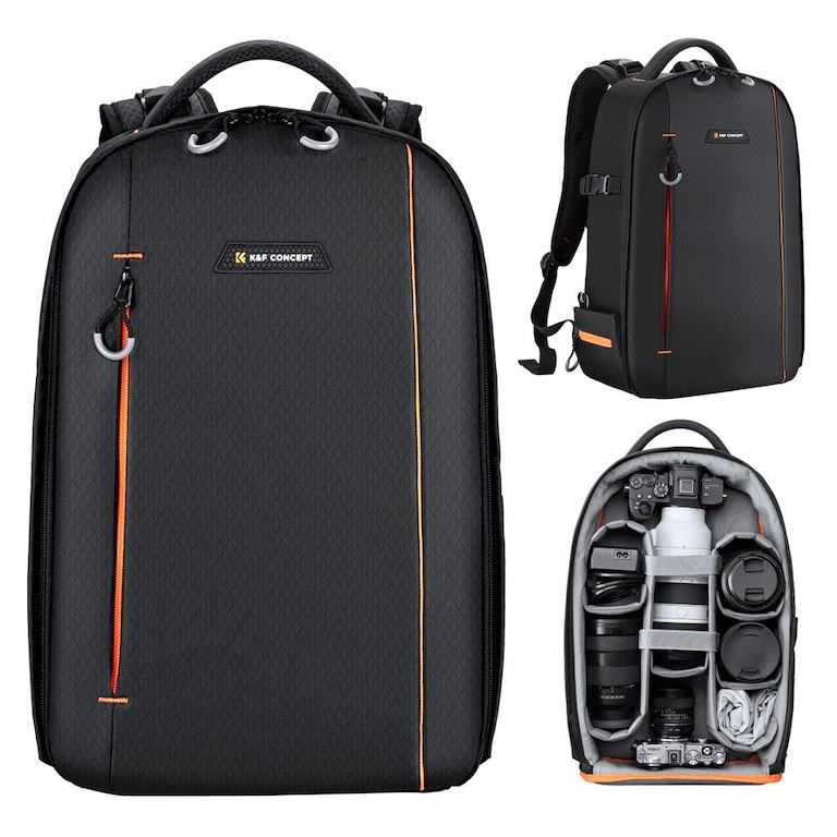 K&F Concept Professional Camera Backpack 18L Waterproof Nature Wander 05 (Crno-narandžasti) KF13.140