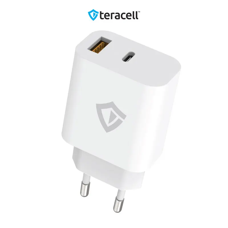 TERACELL Kućni punjač Evolution TC-15GP, QC 3.0, PD 3.0, 20W sa PD iPhone Lightning kablom, Beli, 1.2m