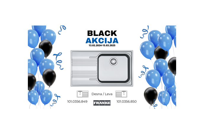 Black Akcija - Korito sudopera - Franke - Smart SRX 611-86 LB - Inox - Leva/Desna