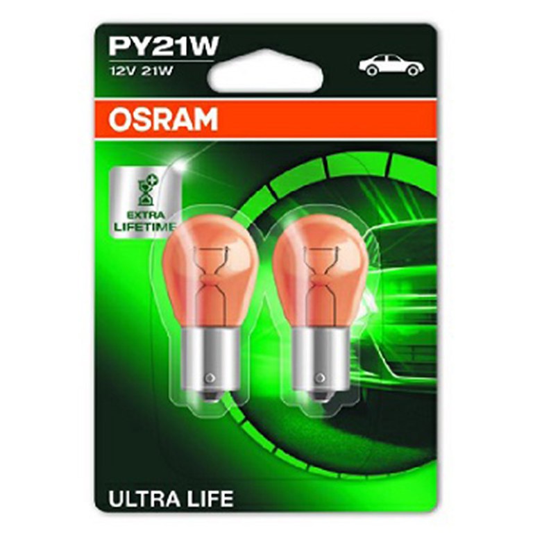 SIJAL PAR 12/ PY21W 7507ULT-02B=2BL 21W ZUTA BAU15S BLI2 OSRAM ( ECO BOX )