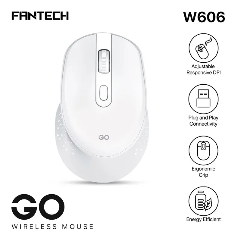 FANTECH Bežični gaming miš W606 GO, Beli