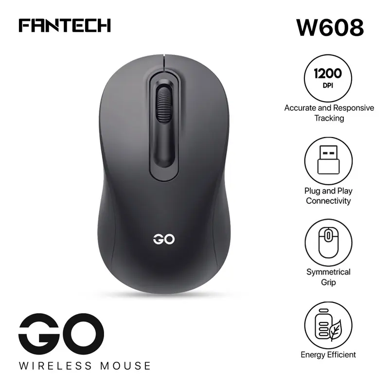 FANTECH Bežični gaming miš W608 GO, Crni