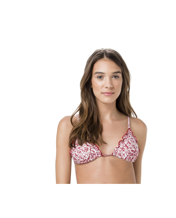 Rot/Weißes Bikini-Top Mit Gewellten Rändern - Top Frufru Sweety