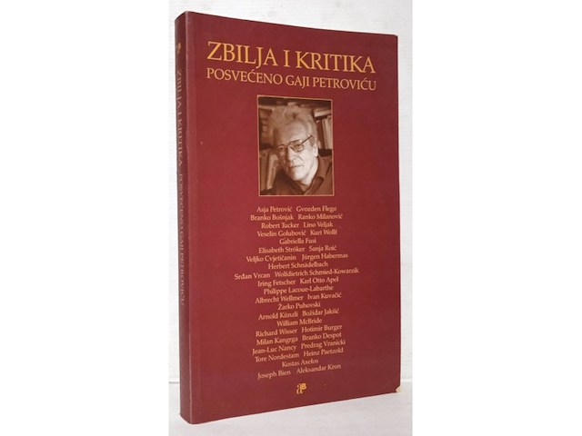 Zbilja i kritika : posvećeno Gaji Petroviću