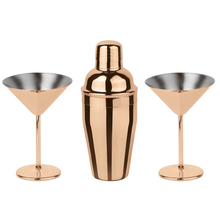 Sambonet Paderno Cocktail Set 3 pcs Martini copper – Koktel set