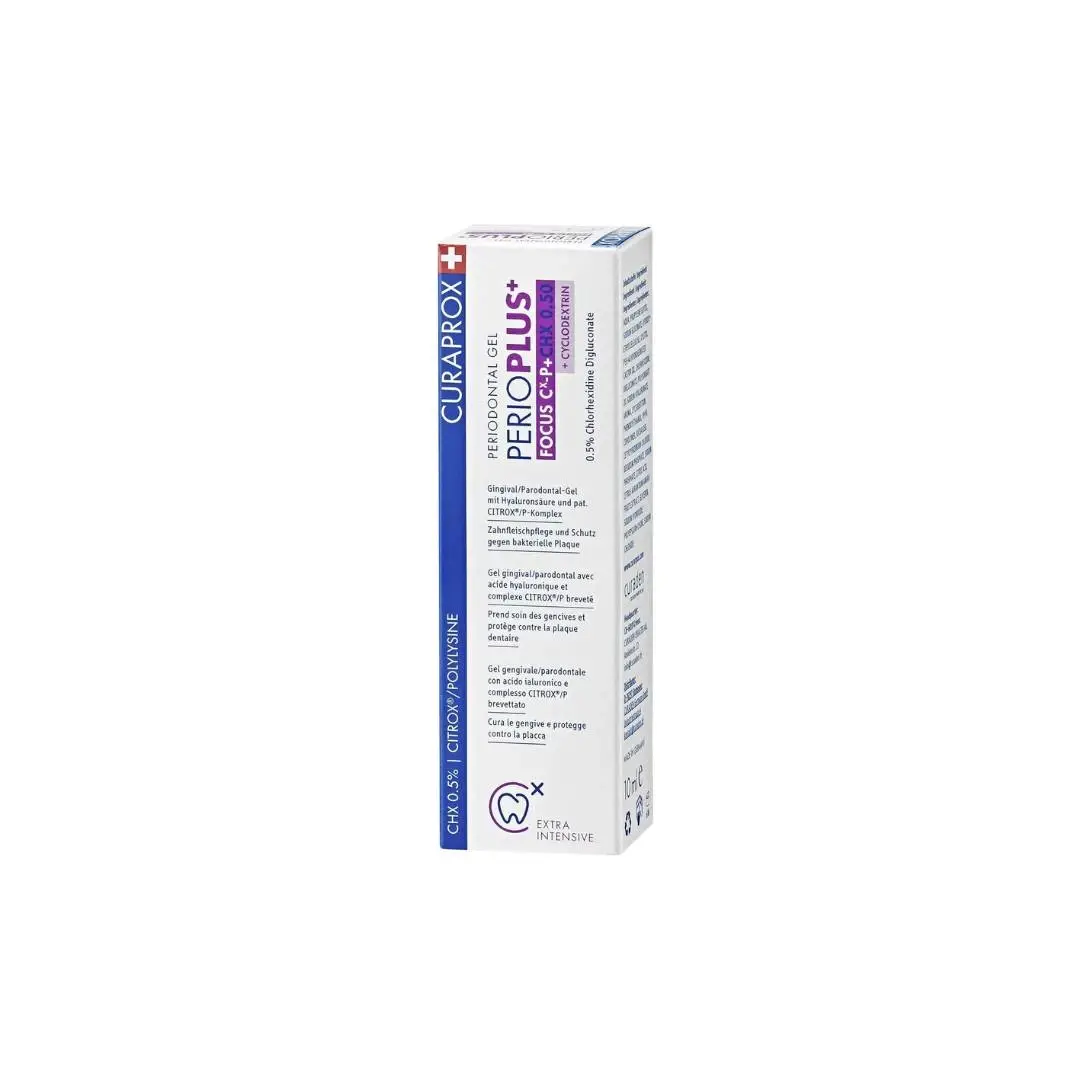 CURAPROX Gel pogodan za kratkotrajnu intenzivnu negu ciljnih površina u usnoj šupljini Perio Plus+ Focus, 10ml