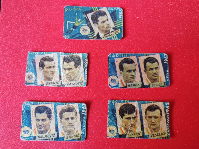 TIM HNK RIJEKA / SET OD 5 STARIH SLICICA 1963.