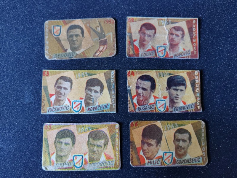 TIM FK BUDUCNOST / KOMPLETAN SET 6 STARIH SLICICA 1963.