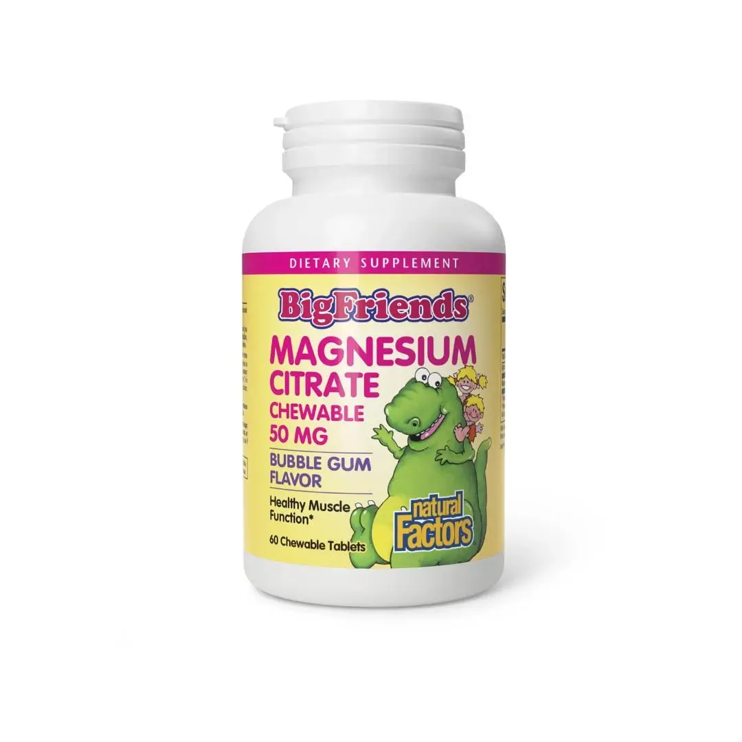 NATURAL FACTORS Magnezijum Citrat BigFriends, 50mg, 60 Tableta za žvakanje