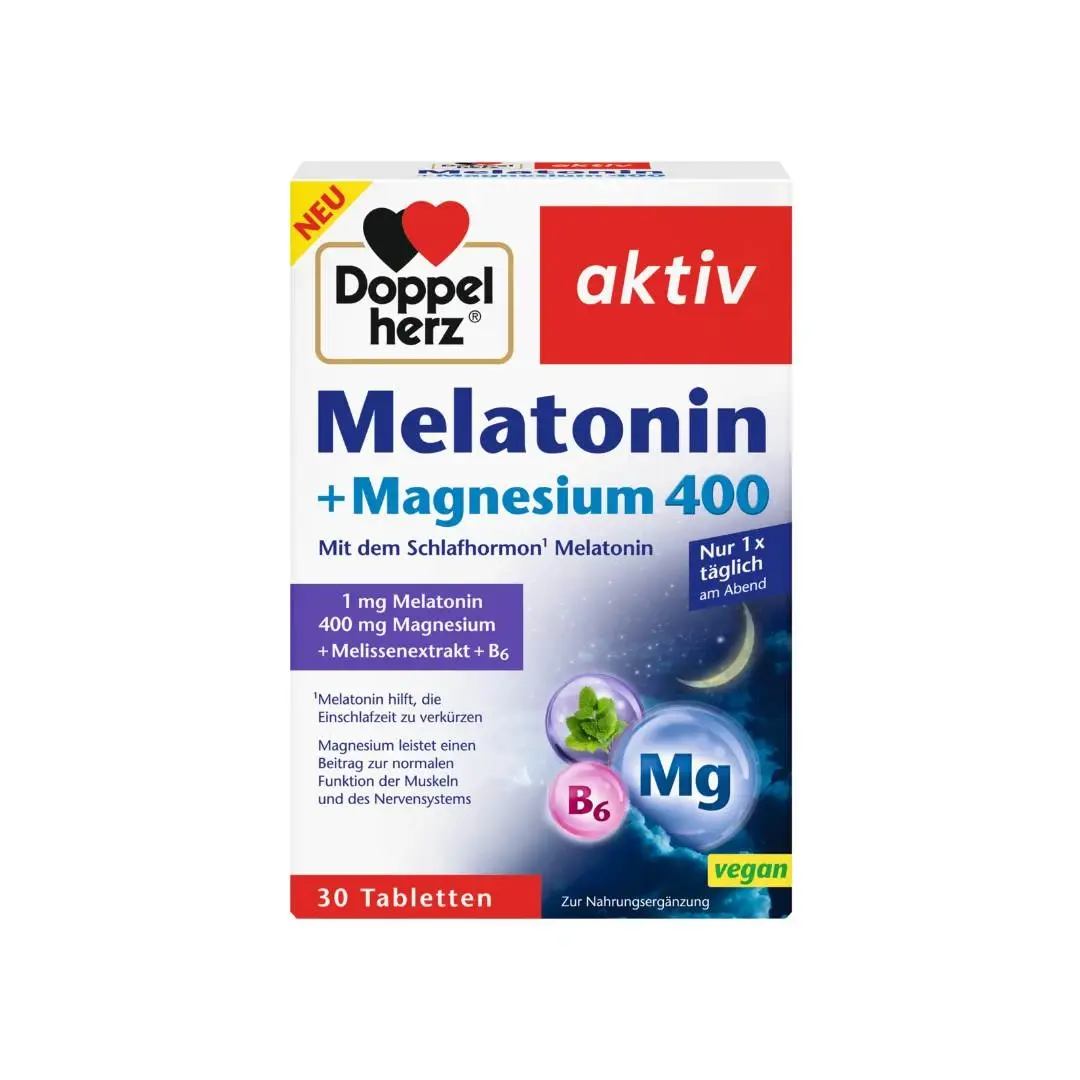 DOPPEL HERZ Melatonin+Magnezijum 400, 30 Tableta