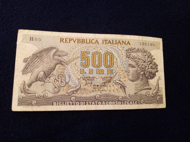 500 lira,Italija,1966,f/vf