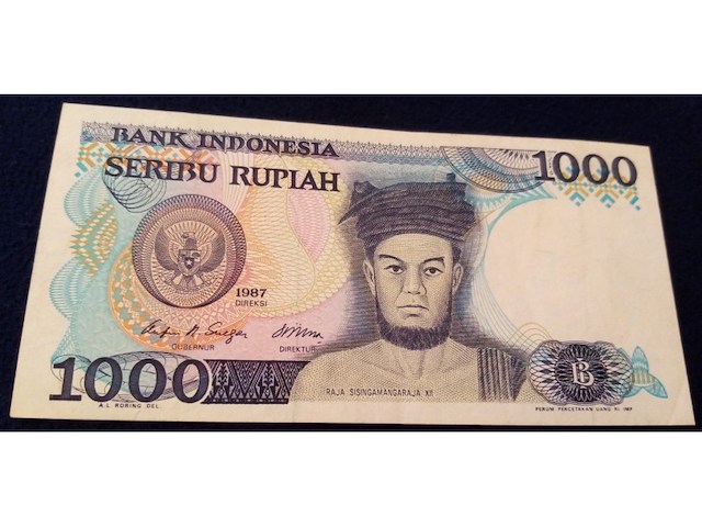 1000 rupiah,Indonesia,1987,vf/xf.