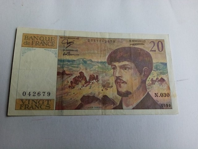 20 franaka,Francuska,1990,vf.