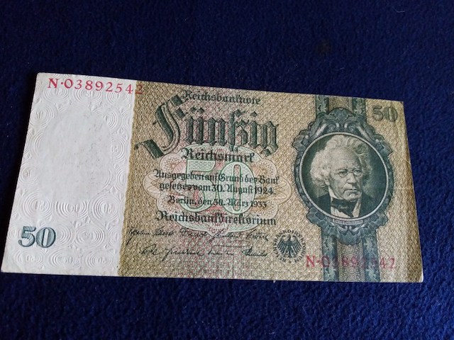 50 reichsmark,Njemačka,1933,vf.