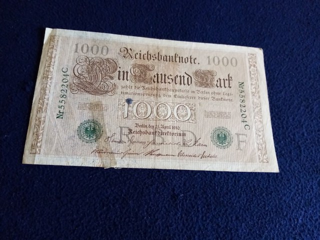 1000 maraka,Njemačka,1910,fine.