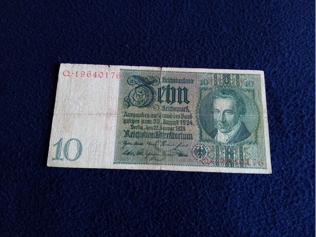 10 maraka,Njemačka,1929,fine.