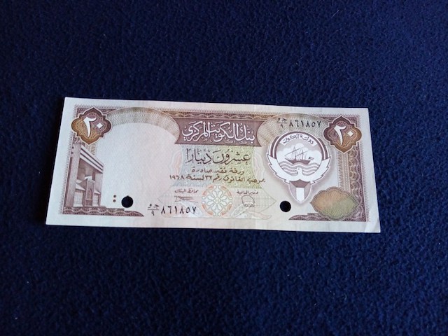 20 dinara.Kuwait,1986-91,unc.