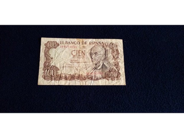 100 pesetas,Španija,1970,fine.