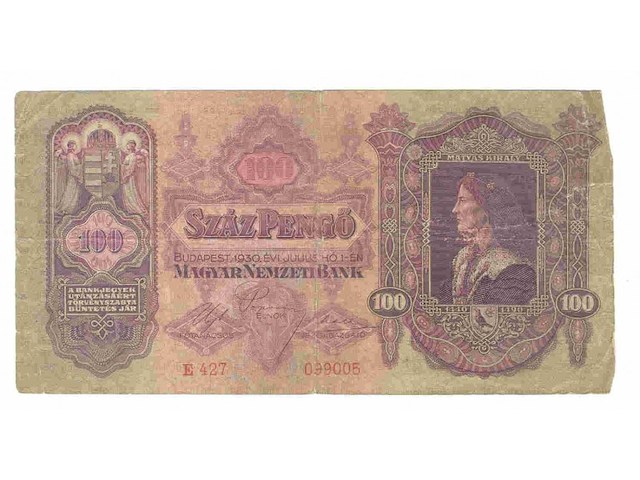 100 pengo,Madjarska,1930,f.