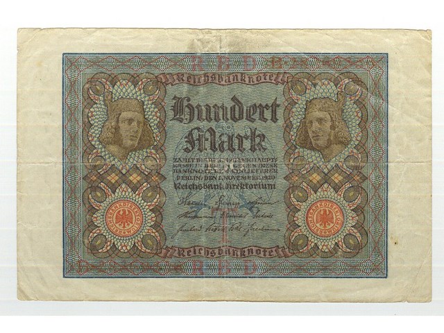 100 maraka,Njemacka,1920,vf.