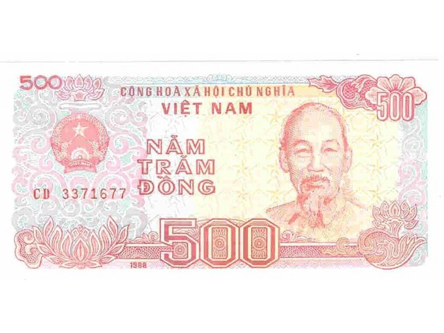 500 djong,Vietnam,1988,unc.