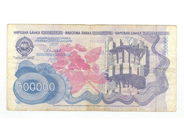 500.000.dinara,SFRJ,1989,fine/vf.