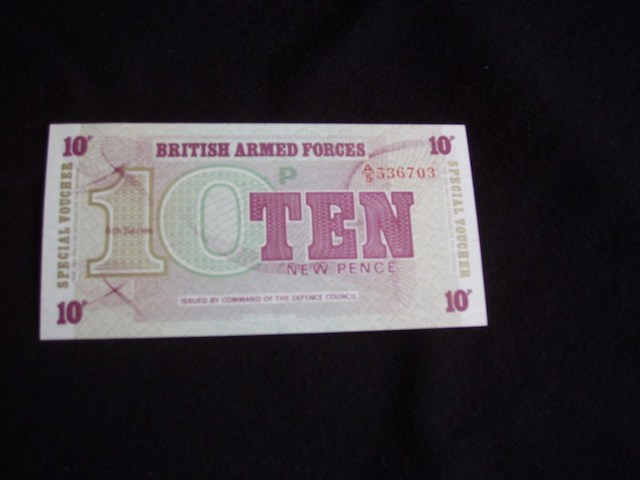 10 new pence,British Armed forces,unc.