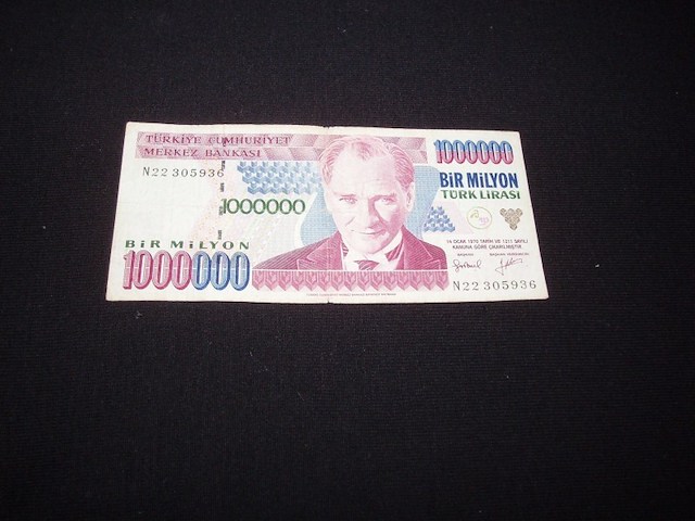 1.000.000.lira,Turska,1995,f/vf.