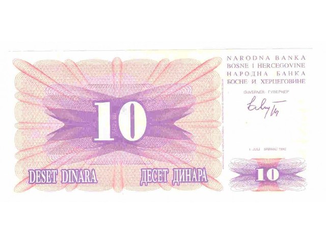 10 dinara,BiH,1992,unc.