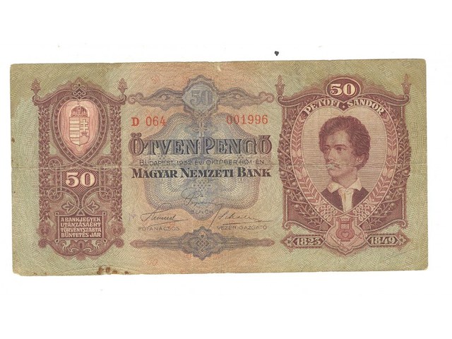 50 pengo,1932,Madjarska,fine.