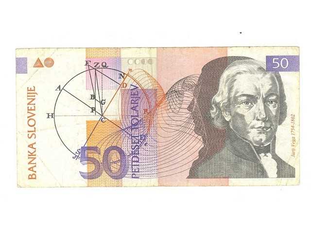 50 tolarjev,Slovenija,1992,fine/vf.