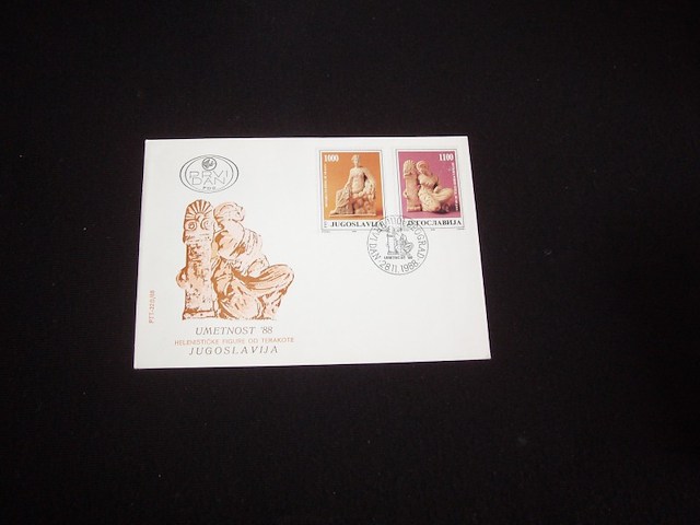 Umetnost 88,Helenisticke figure od terakote,FDC,1988